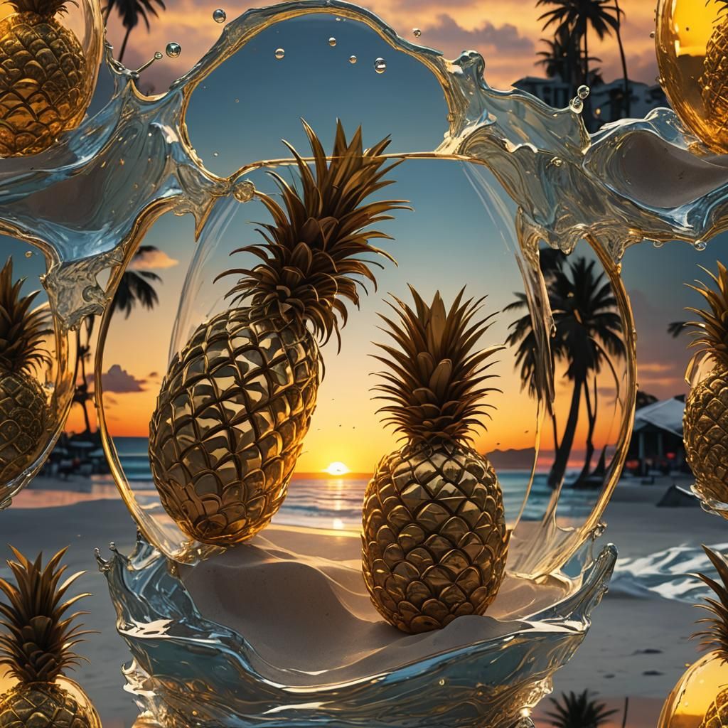 Sunsets and Pineapples - AI Generated Artwork - NightCafe Creator