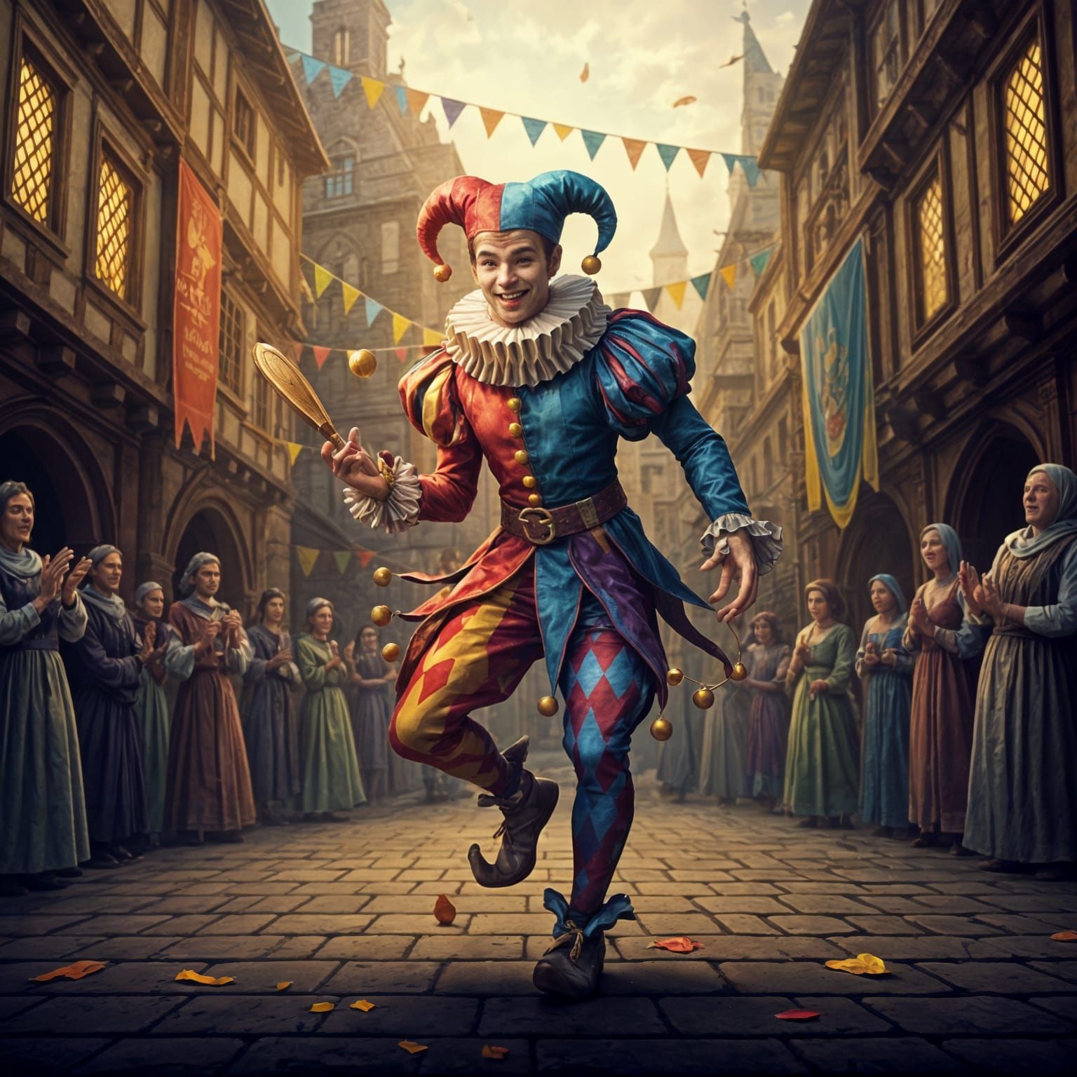 The Juggling Jester's Spirit - Daily challenge #822 - NightCafe