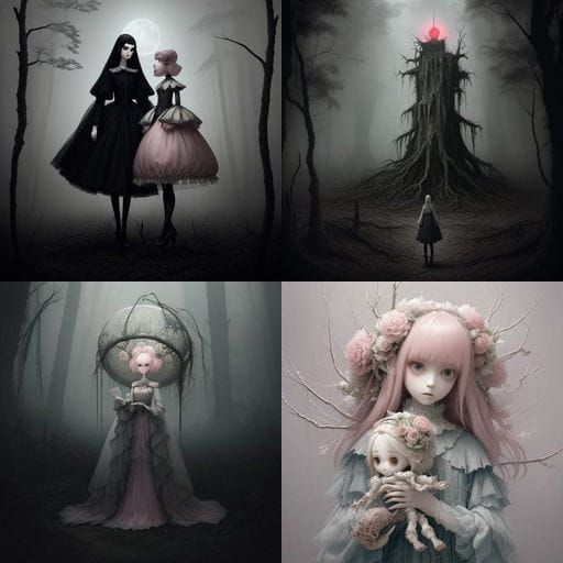 Soft macabre - Surreal Pastel Macabre Creature in Whimsical...