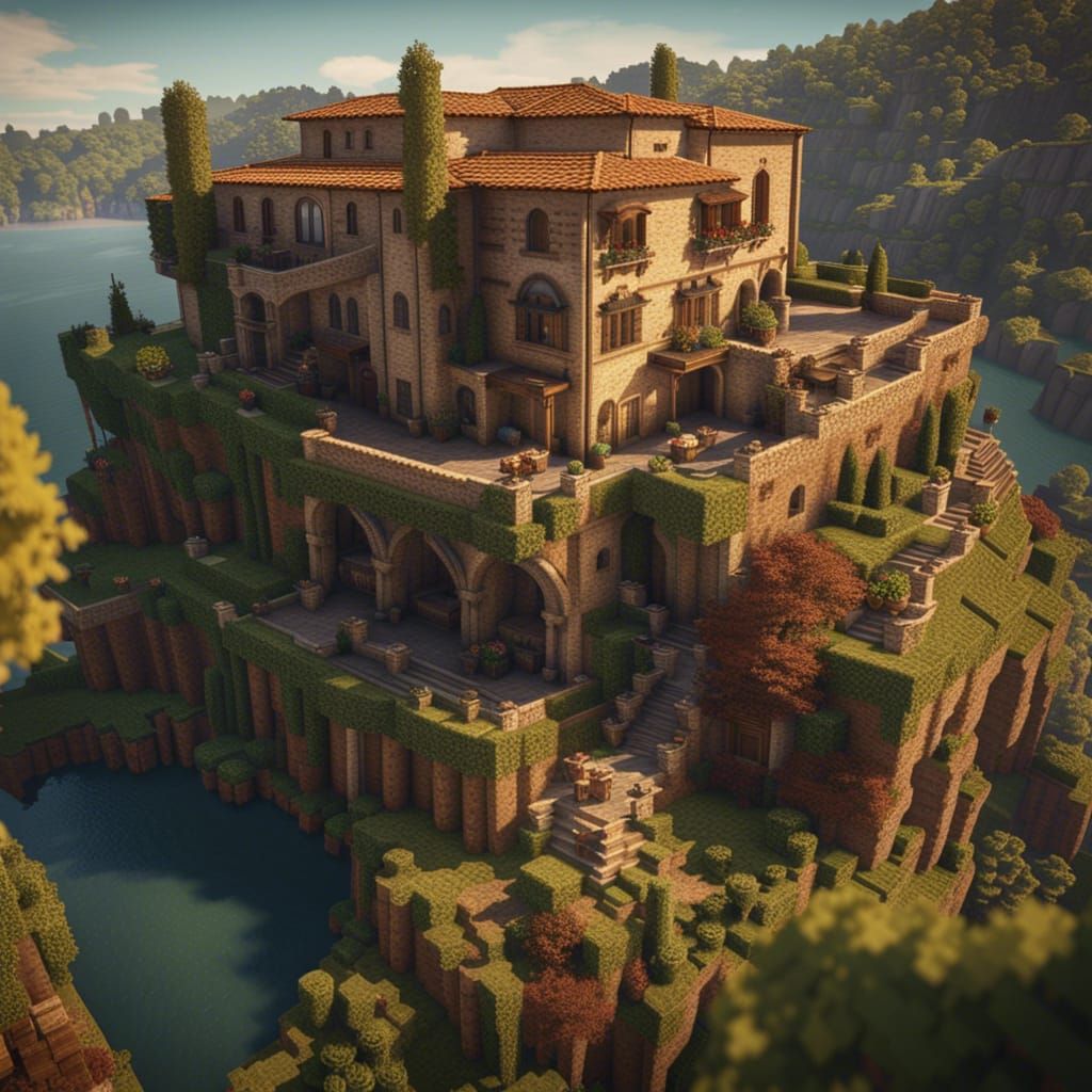 Minecraft Tuscan Villa Inspiration - AI Generated Artwork - NightCafe ...