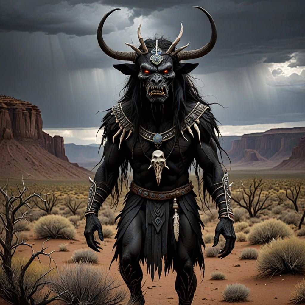 Ominous Navajo Shapeshifter Revealed in Dark Wild ... - AI Art