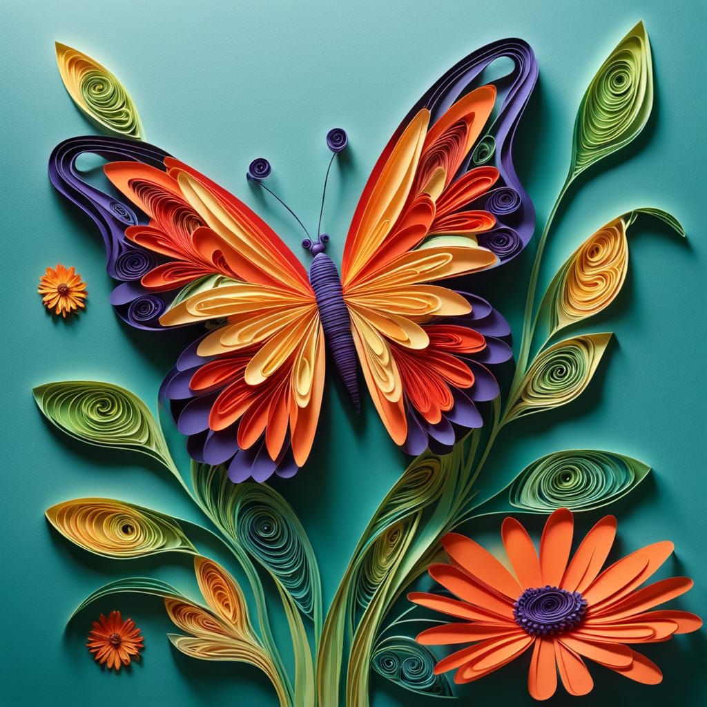 A laser-cut paper illustration of a butterfly