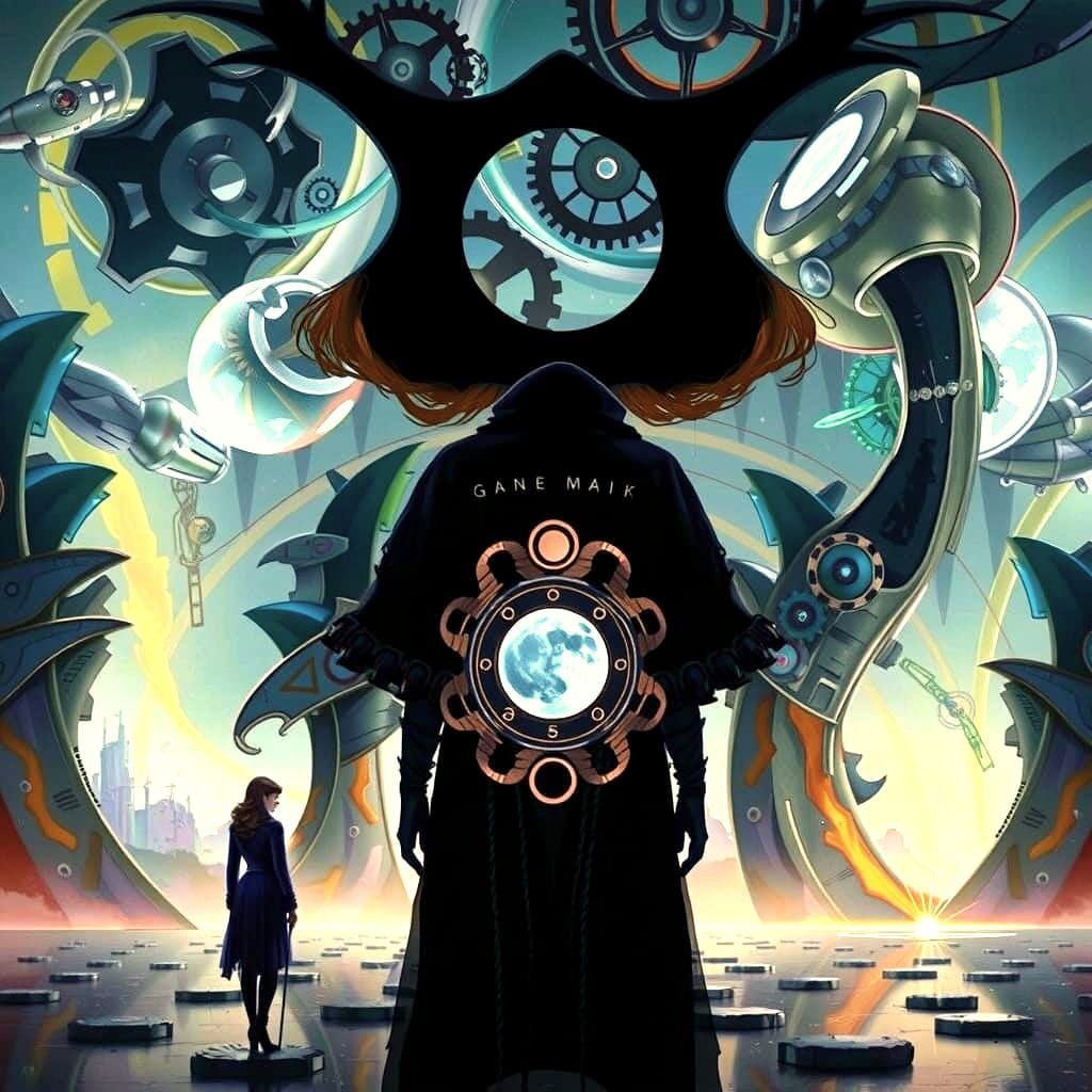 Technopunk Cogs and Wheels in Curved Spacetime - AI Art