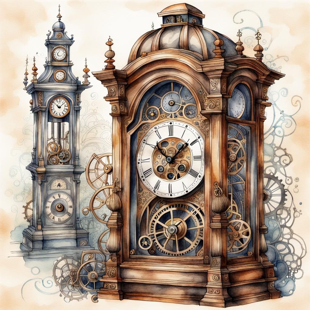 STANDING CLOCKS - AI Generated Artwork - NightCafe Creator