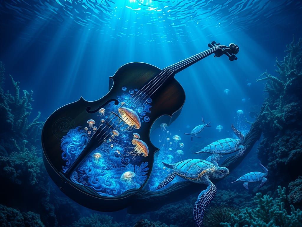 Ocean Abyss - Ethereal Cello Emerges from Iridescent Coral R...