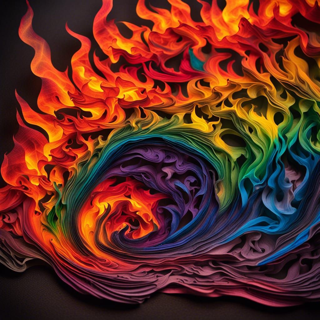 A mesmerizing display of creativity, showcasing a piece of burned paper ...