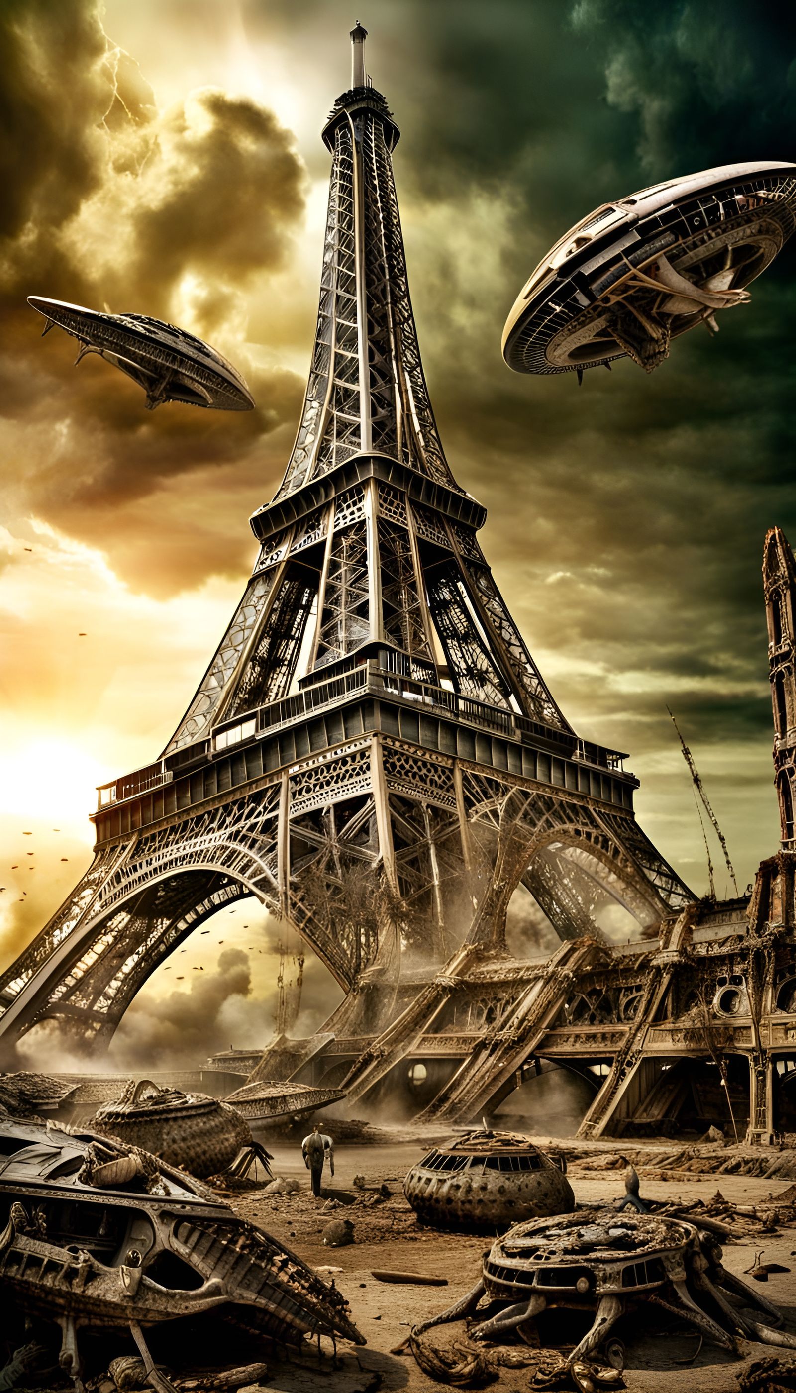 Earth vs Aliens in Paris - AI Generated Artwork - NightCafe Creator