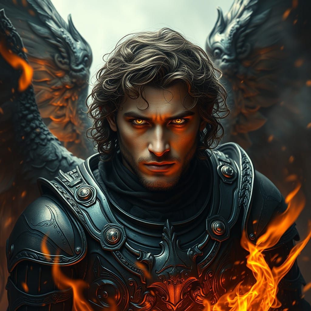 Medieval Fae Male with glowing eyes