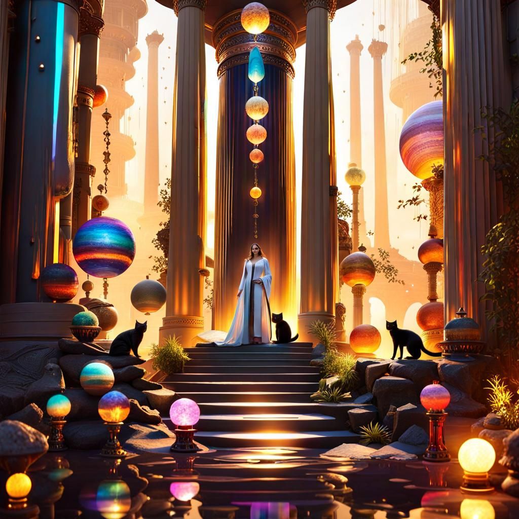 Circular Temple Alignment, Temple Cats in Attendance