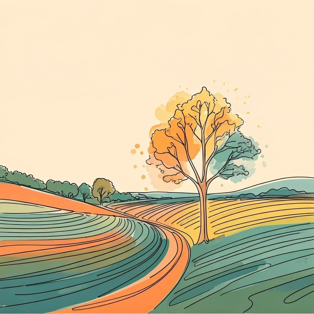 An abstract minimalistic single uninterrupted line drawing of one ...