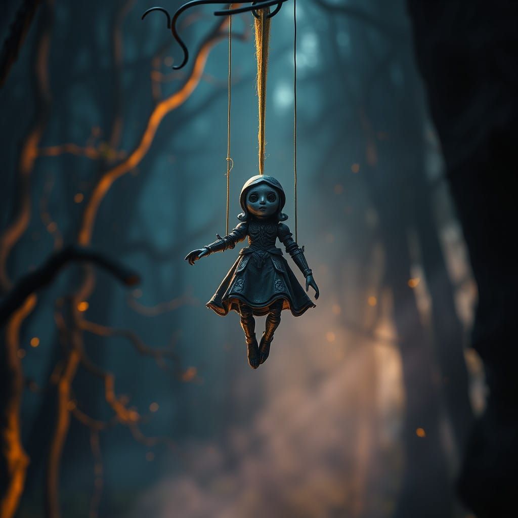 Puppet on a string - Fantasy Puppet Suspended in Enchanted ...