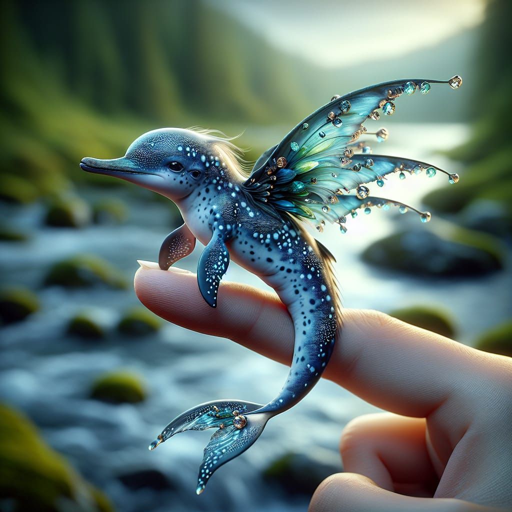 Stunning Ultra-Photorealistic Dolphin Sprite in Tr... - AI Art