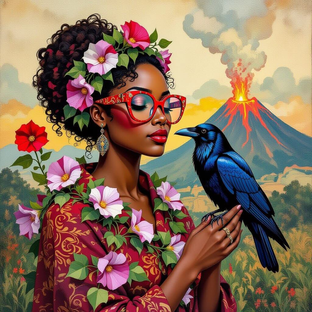 An African woman's portrait in the style of Albrecht Durer, with ...