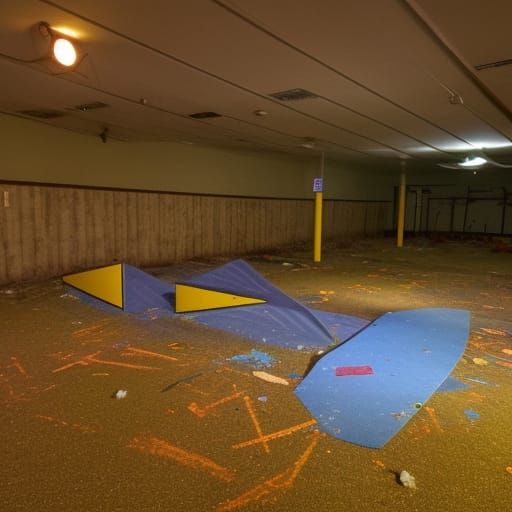 abandoned indoor play area at night liminal space horror 8k - AI ...