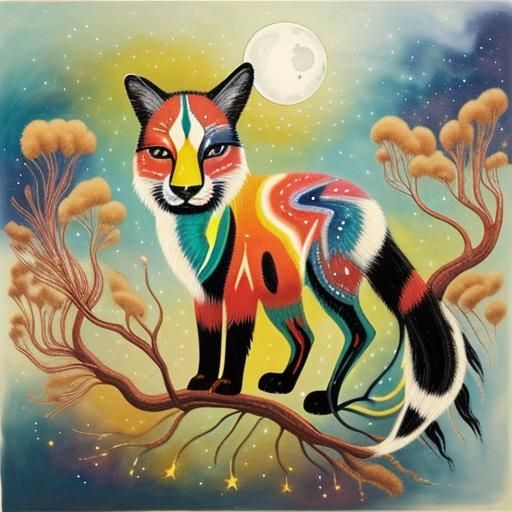 An aboriginal landscape painting in the style of dreamtime art in Split ...