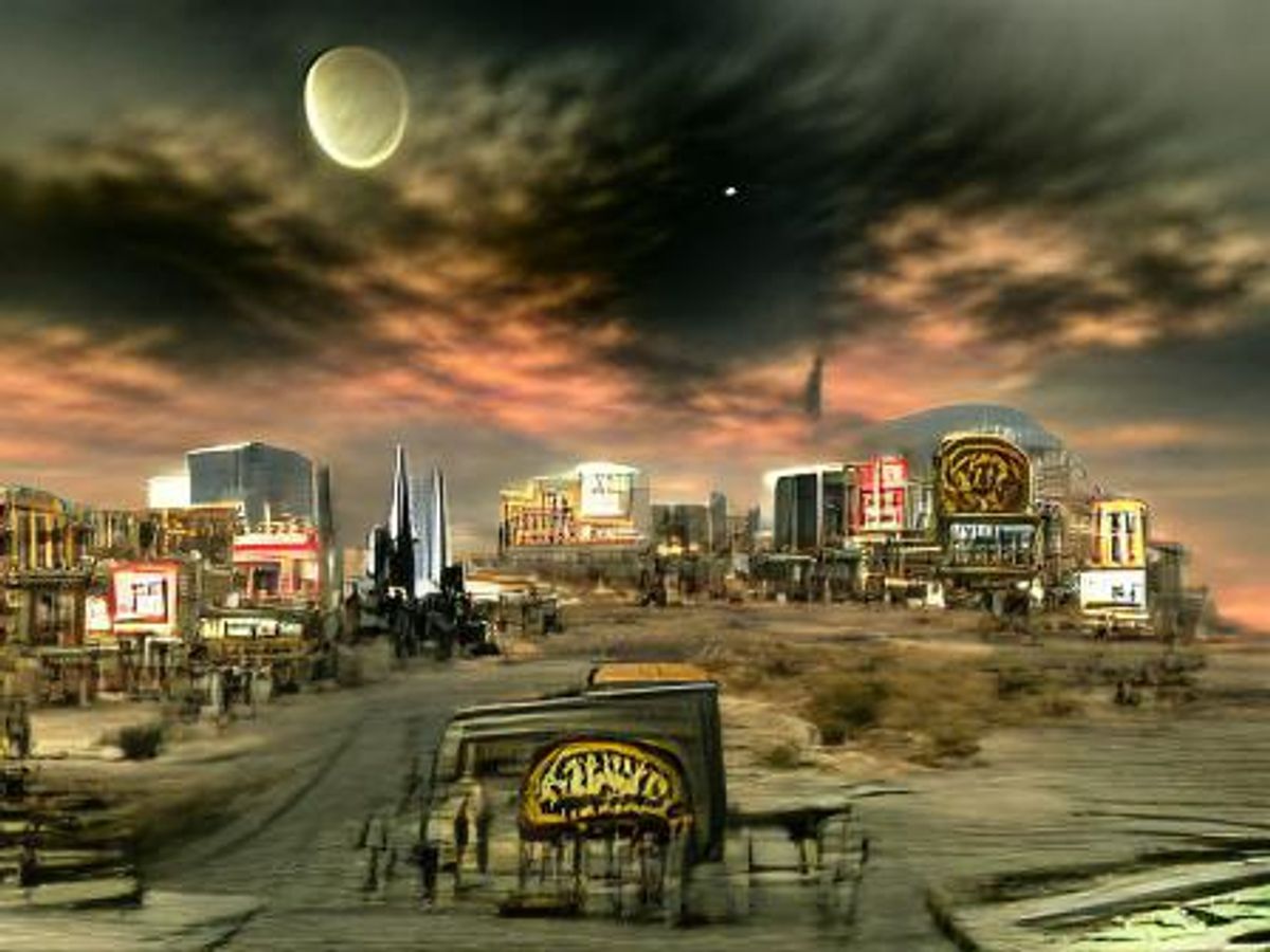 Fallout New Vegas Cityscape Screenshot - AI Art