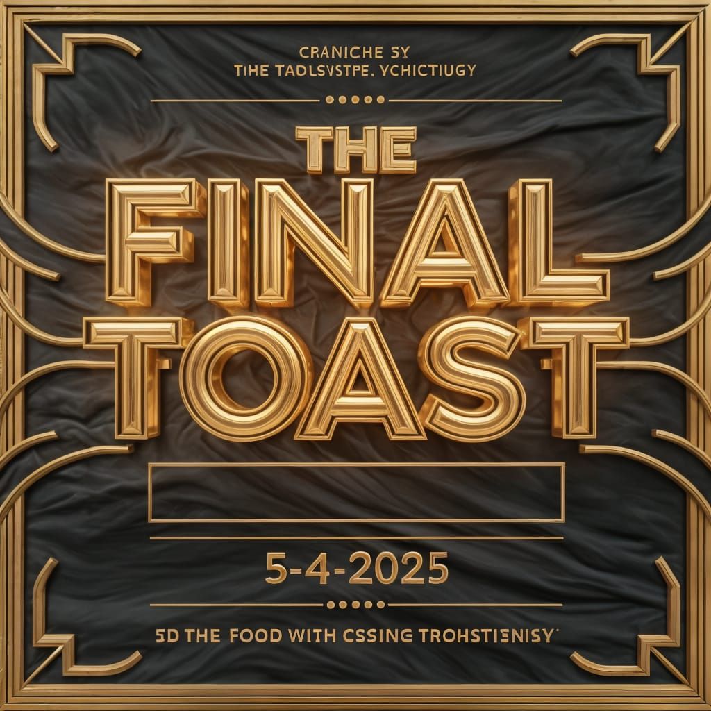 Golden Farewell Toast Poster with Epic 3D Videogam... - AI Art