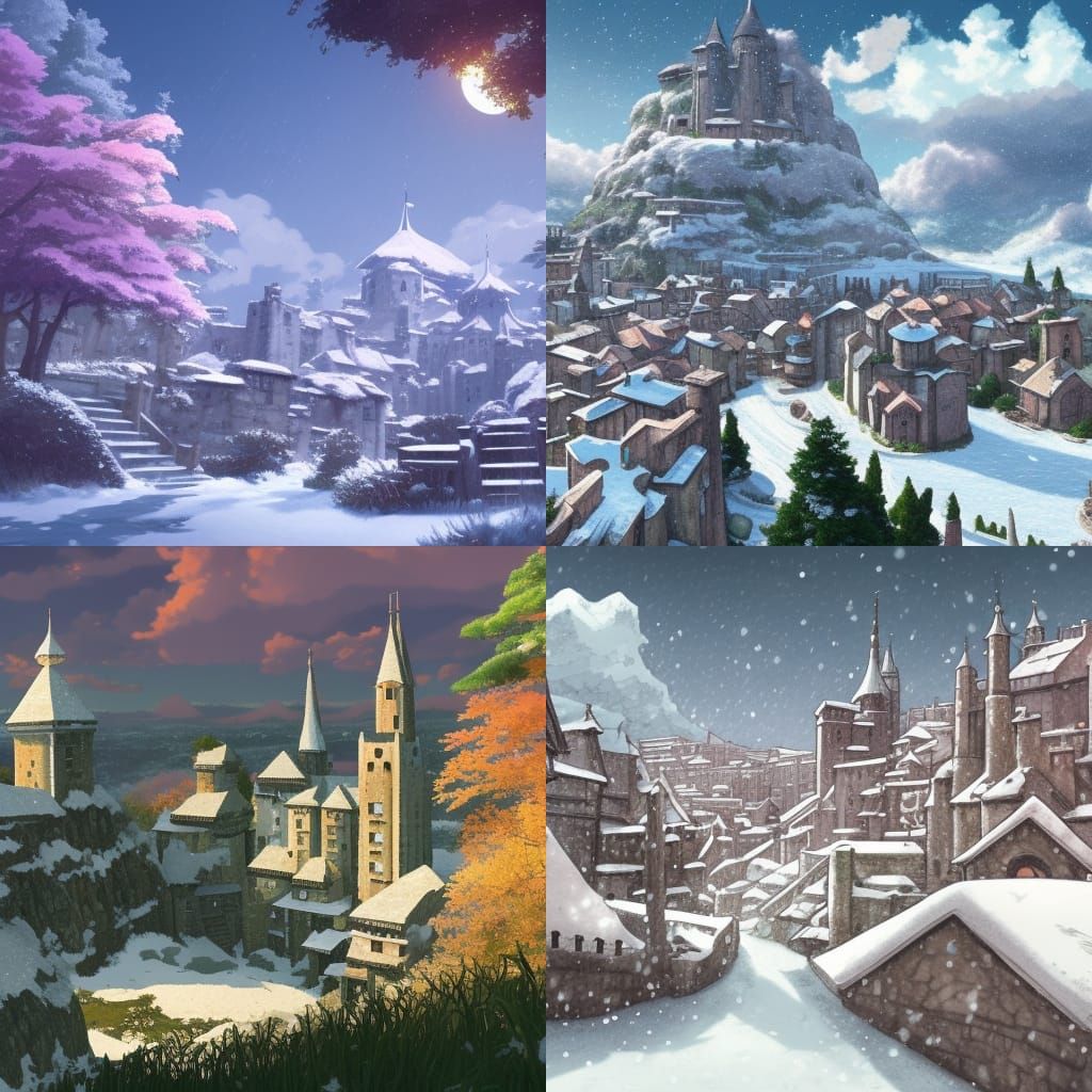 cool anime-ish AOT-ish town - AI Generated Artwork - NightCafe Creator