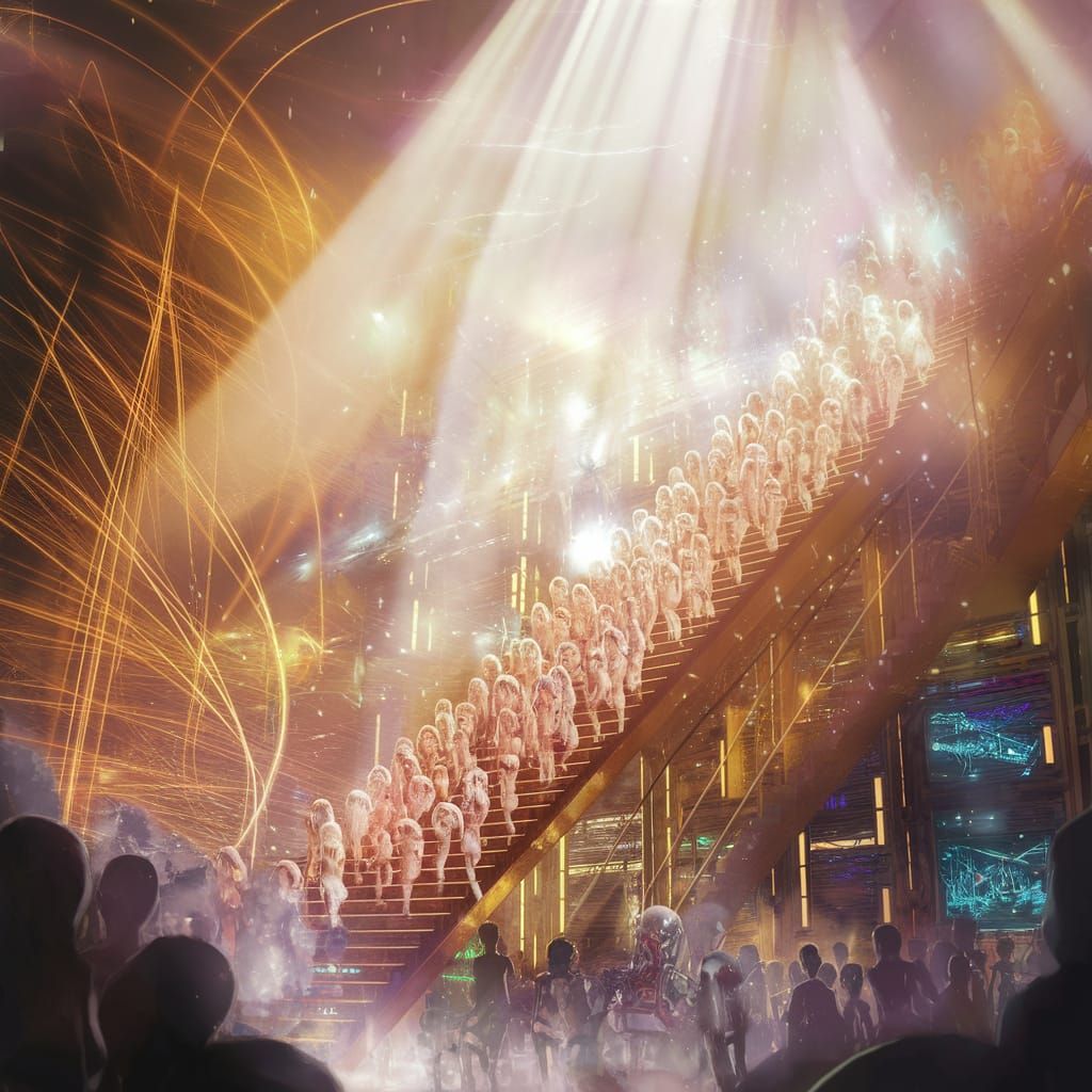 Spirits Ascend to a Heavenly Realm - AI Art