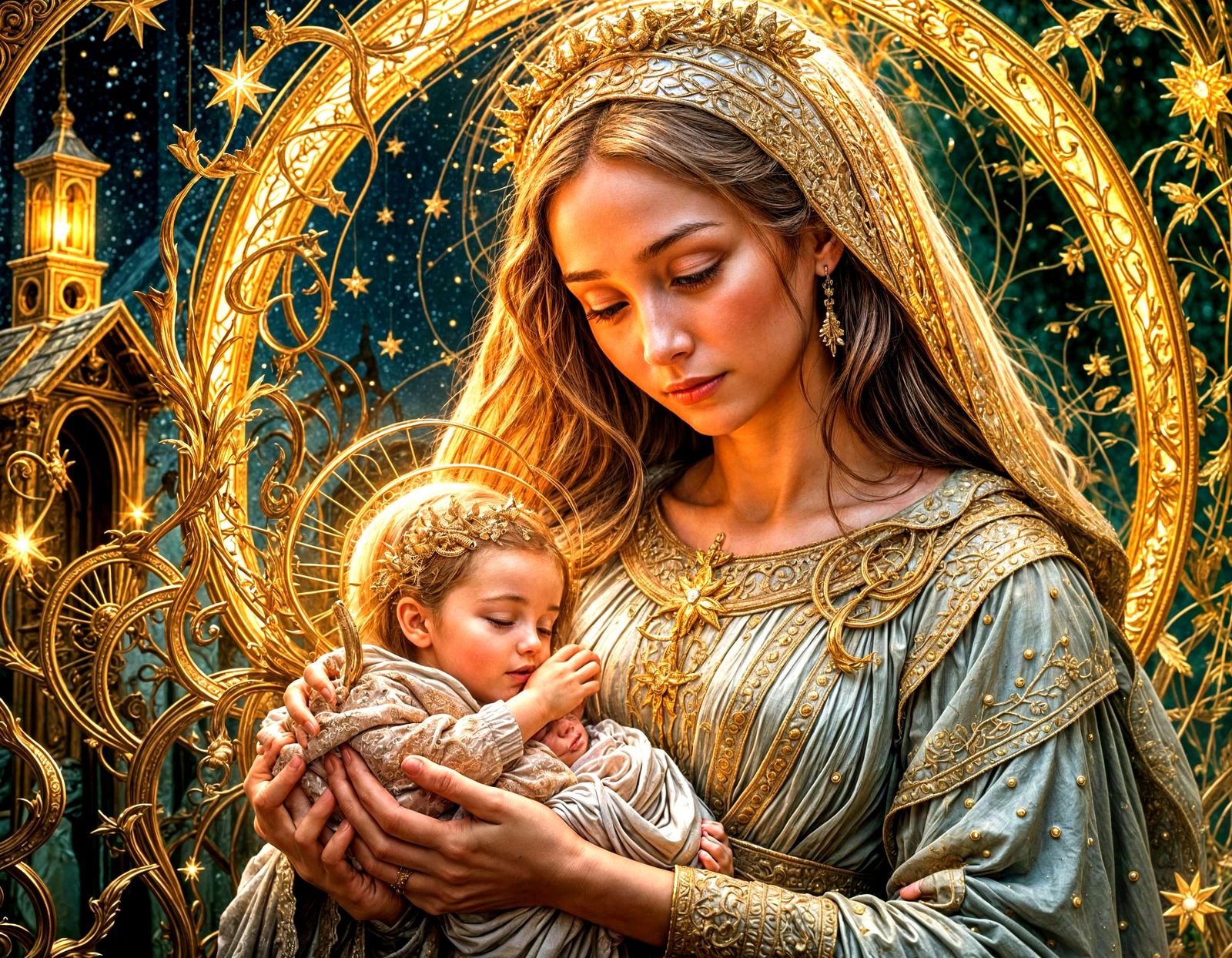 Surreal Whimsical Nativity Scene Masterpiece - AI Art