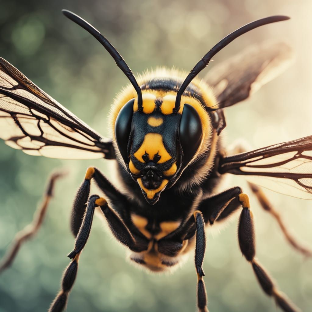 Angry Wasp - Dramatic Wasp Portrait in Baroque-Inspired Wate...