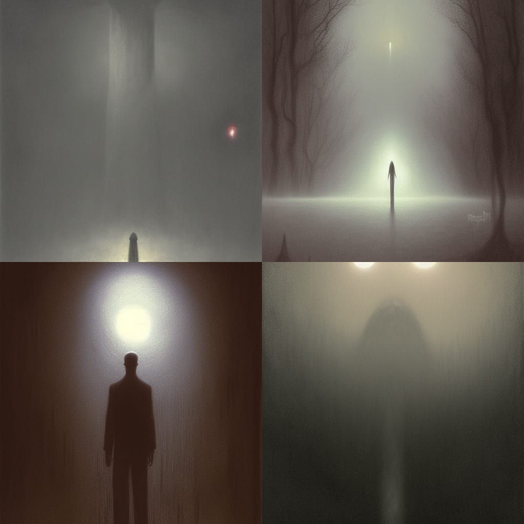 slender man Zdzisław Beksiński - AI Generated Artwork - NightCafe Creator