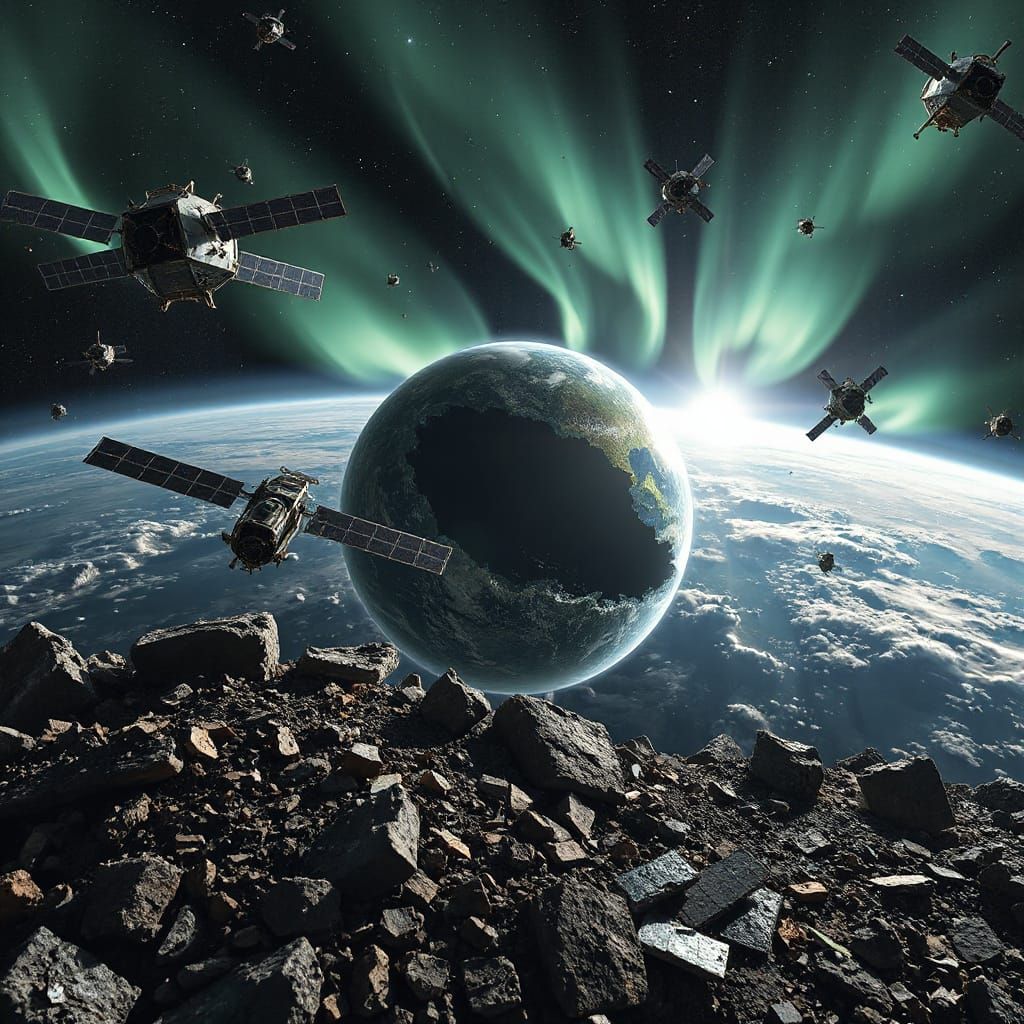 Crumbling Earth on the Edge of a Hyper-Realistic G... - AI Art