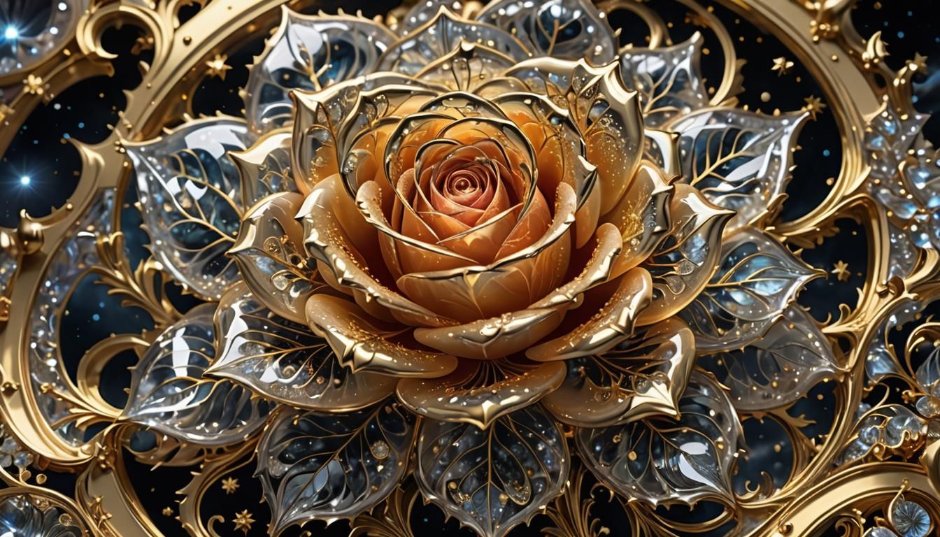 A beautiful shot of a translucent ice rose - AI Generated Artwork ...