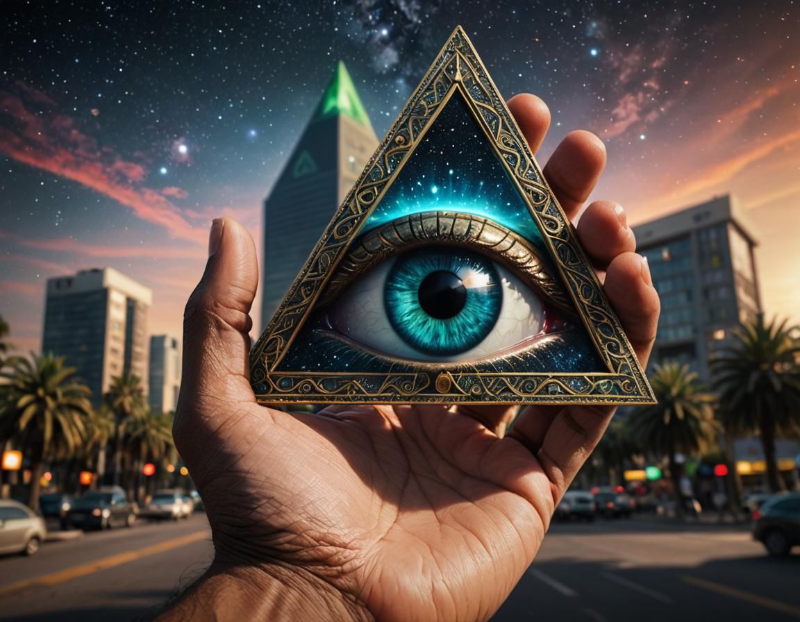 an image of a extraterrestrial alien displaying the Eye of Providence ...