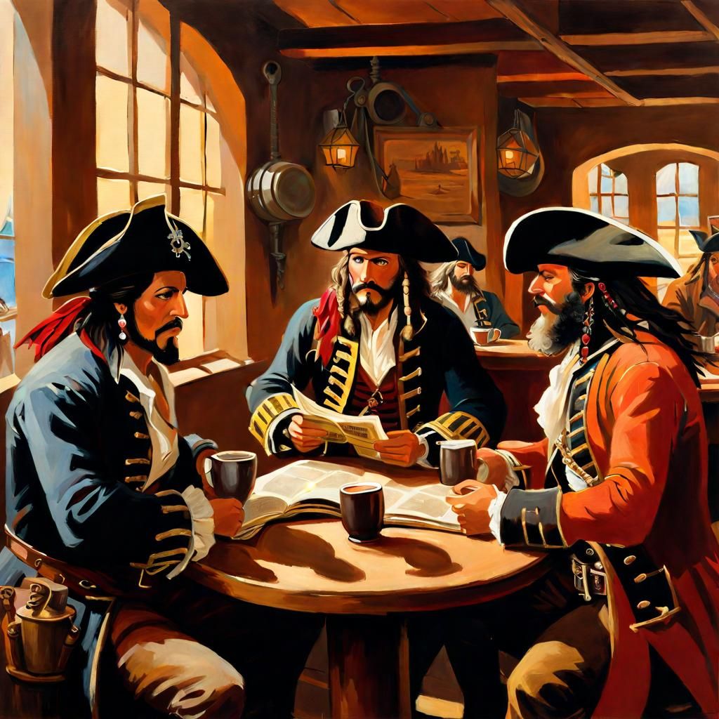 Pirates at the coffee shop - AI Generated Artwork - NightCafe Creator
