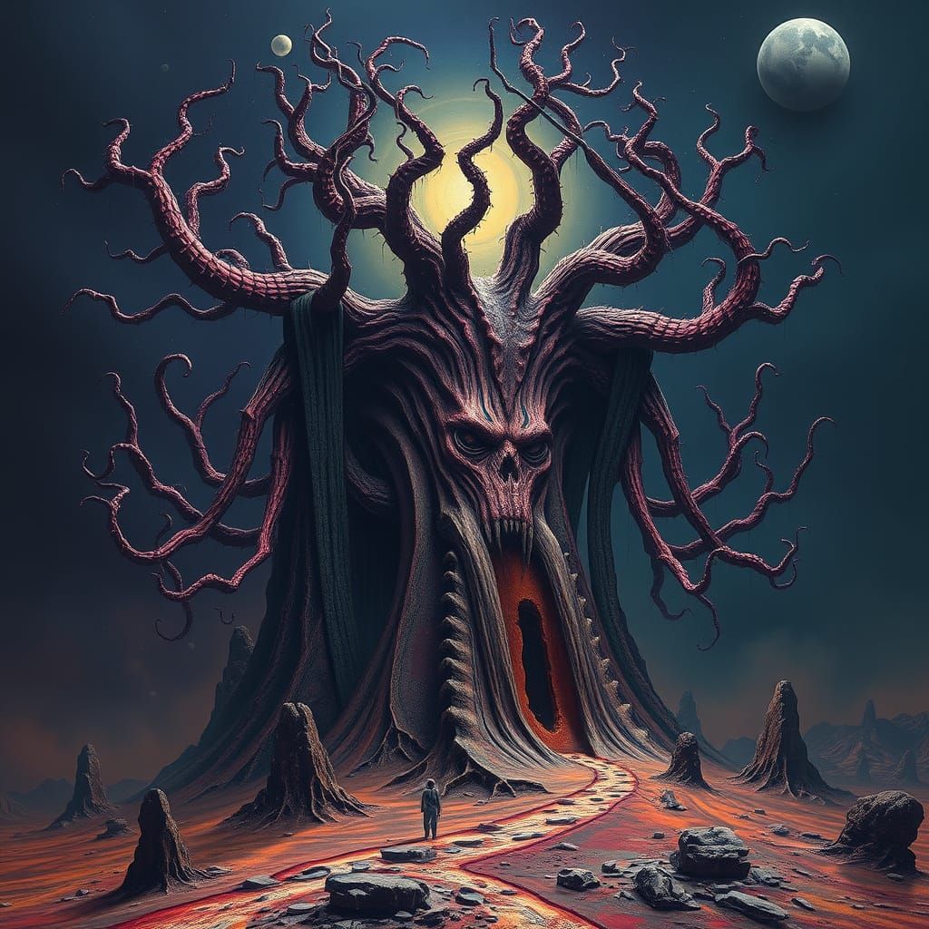 Surreal Nightmare in Deep Fantasy Colors - AI Art