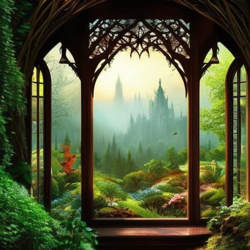 Window to Magical Forest - AI Generated Artwork - NightCafe Creator