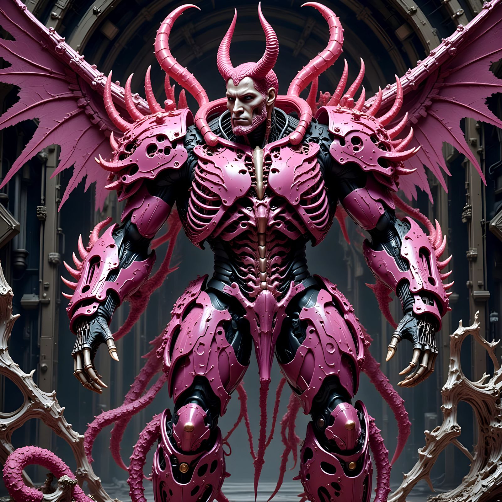 A Chaos Marine of Slaanesh in stunning armor.