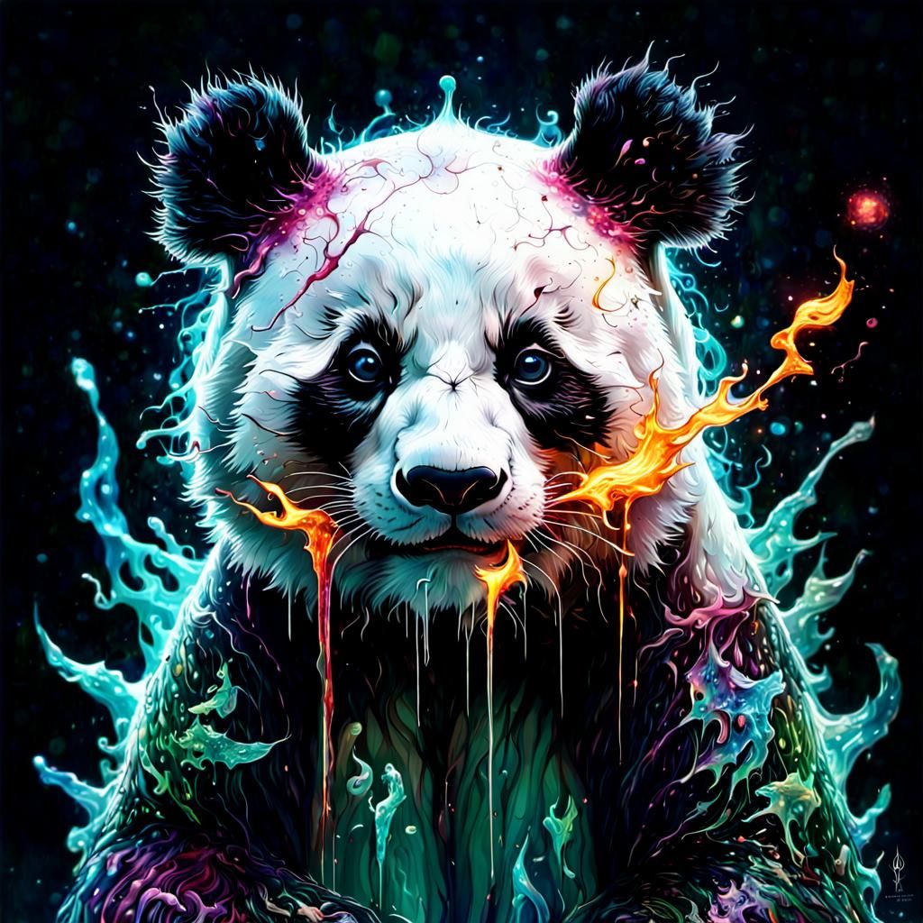 Glowing magical Panda Version' - AI Generated Artwork - NightCafe Creator