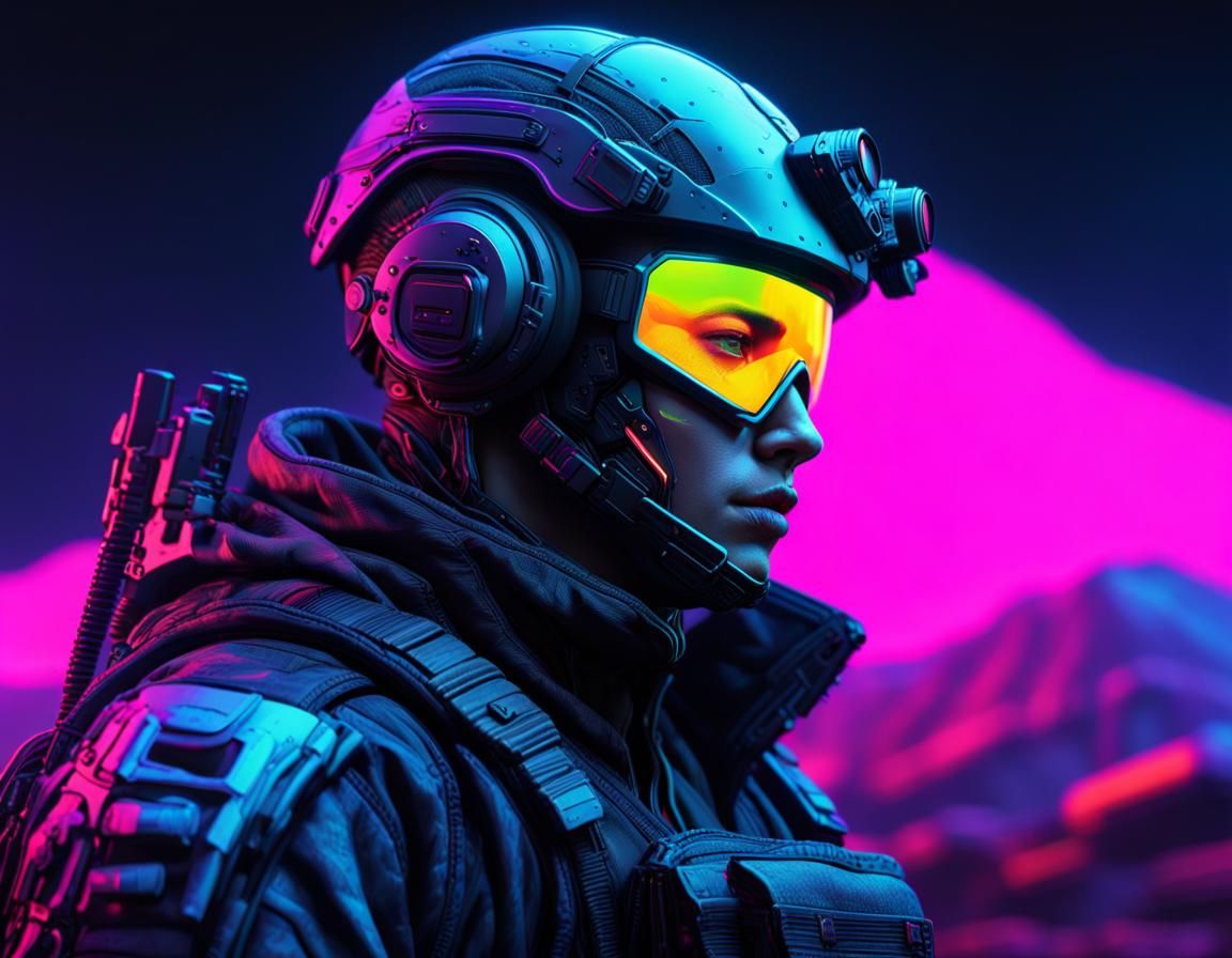 Cyberpunk Soldier. - AI Generated Artwork - NightCafe Creator
