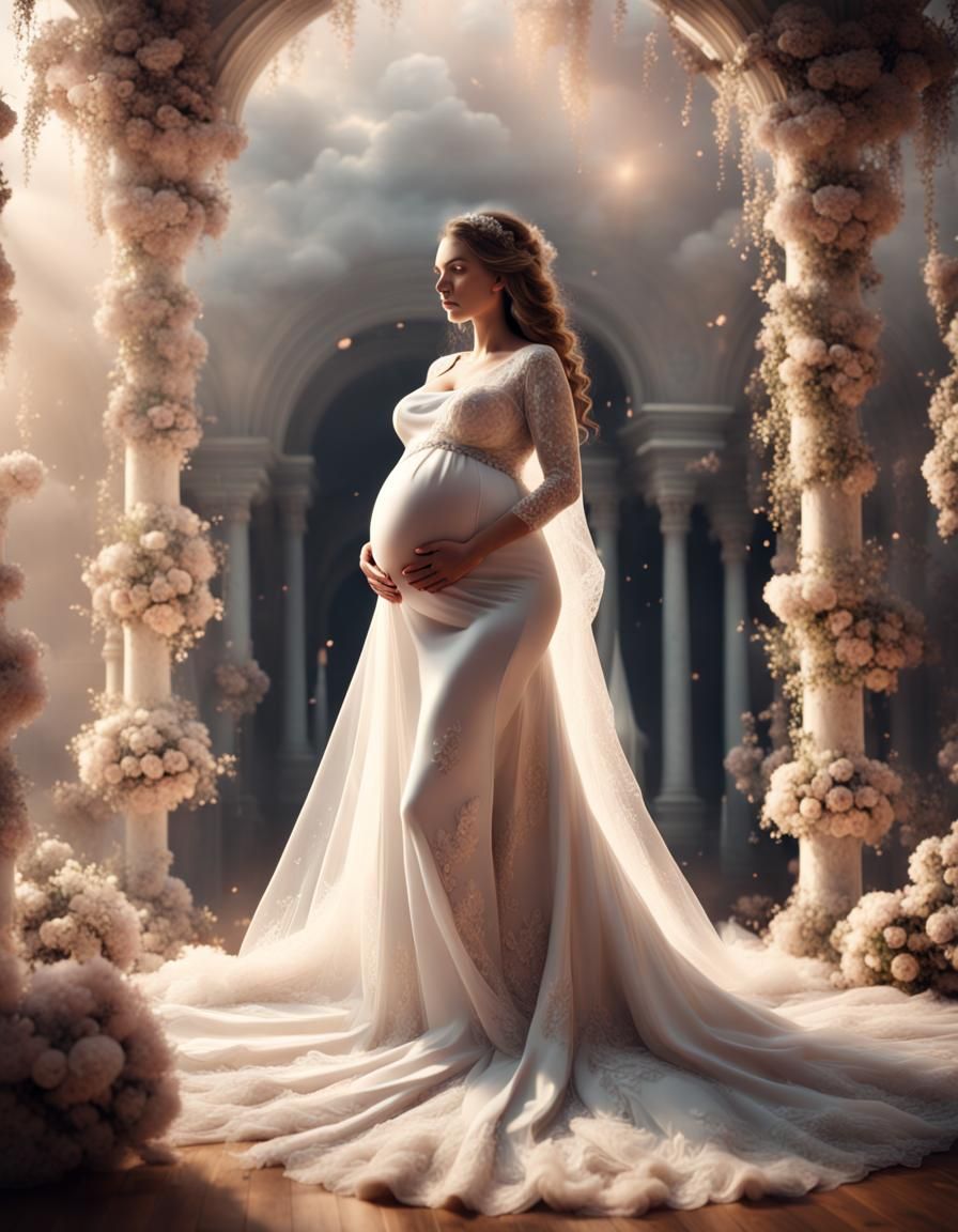 Pregnant Bride I - AI Generated Artwork - NightCafe Creator