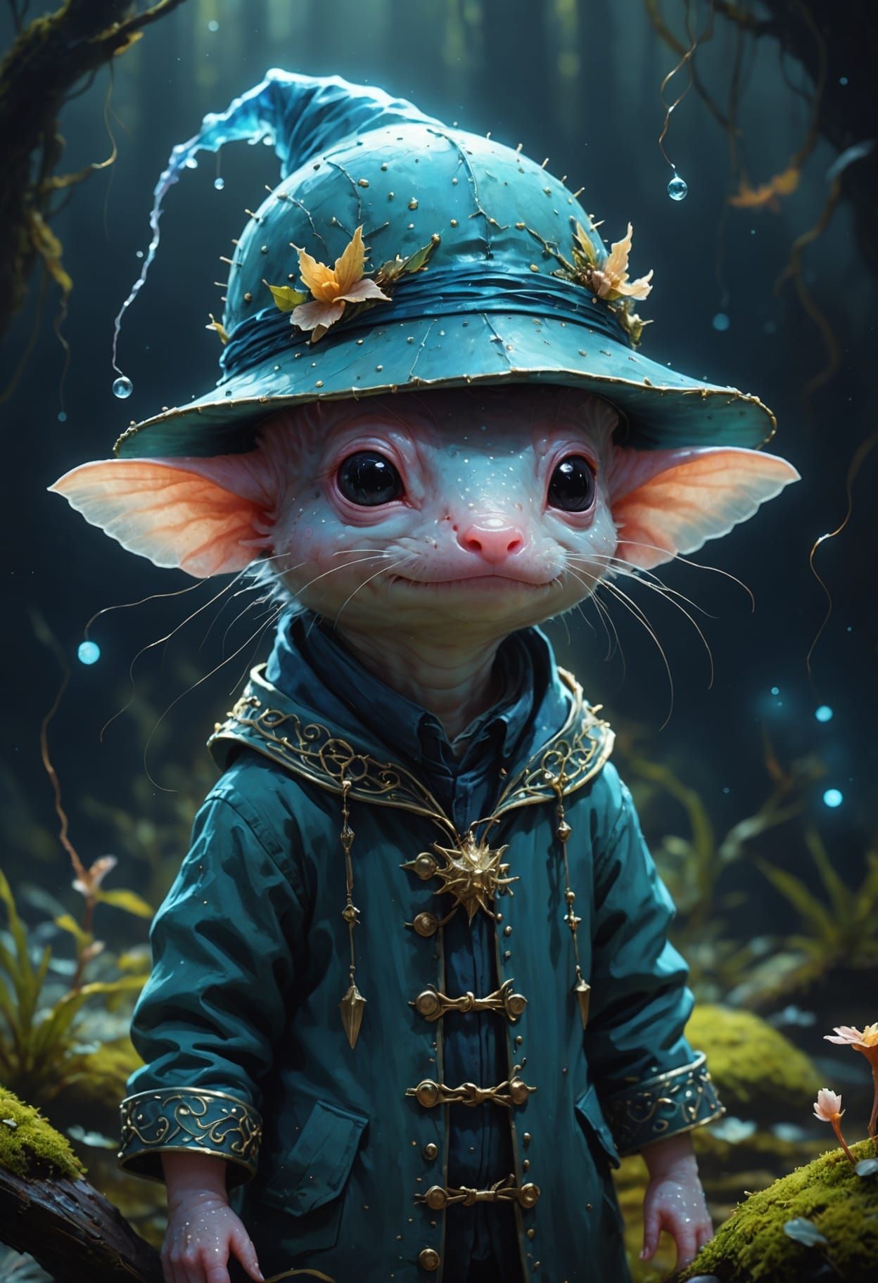 portrait of wizard axolotl - portrait of wizard axolotl