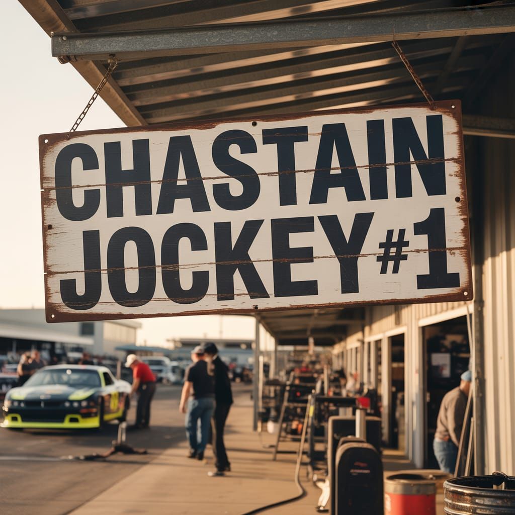 CHASTAIN JOCKEY #1 - Vintage NASCAR Sign: Chastain Jockey Ra...