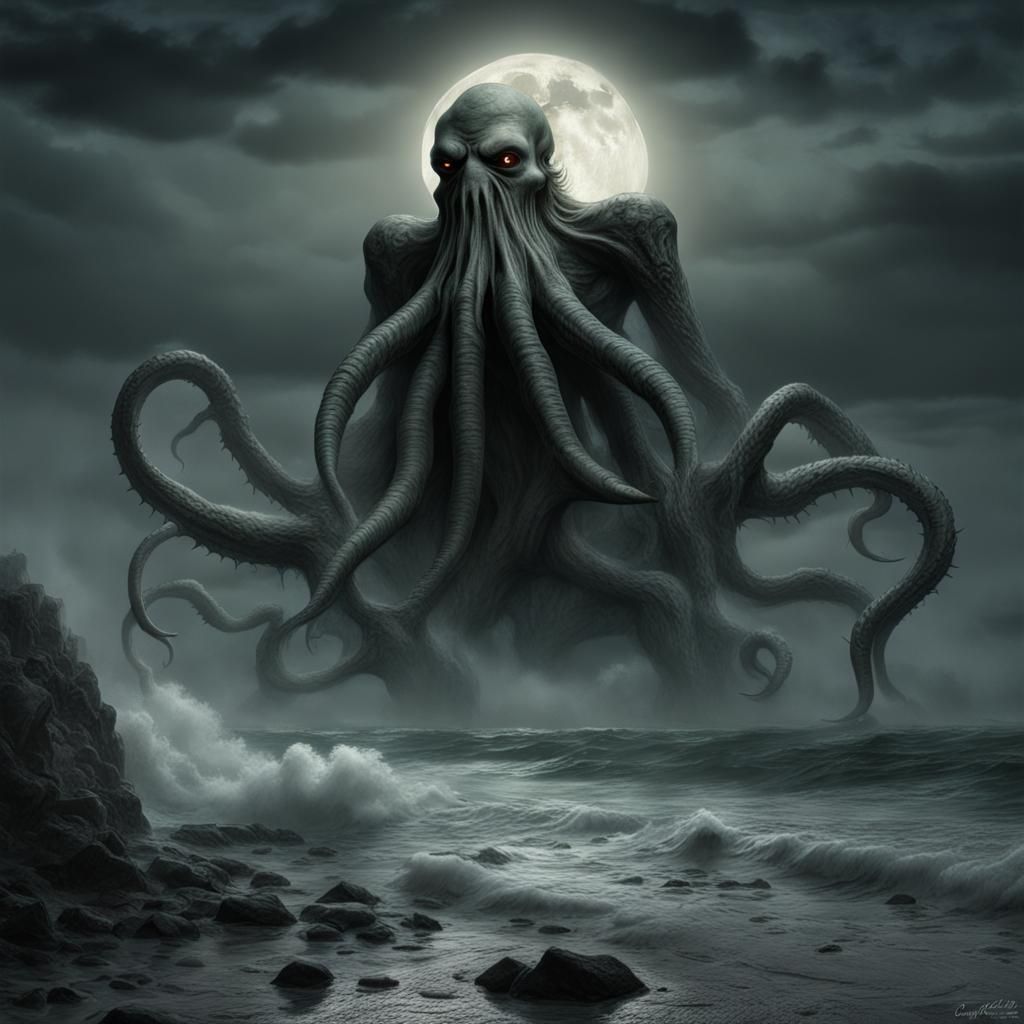 All baw the mighty Cthulhu - AI Generated Artwork - NightCafe Creator