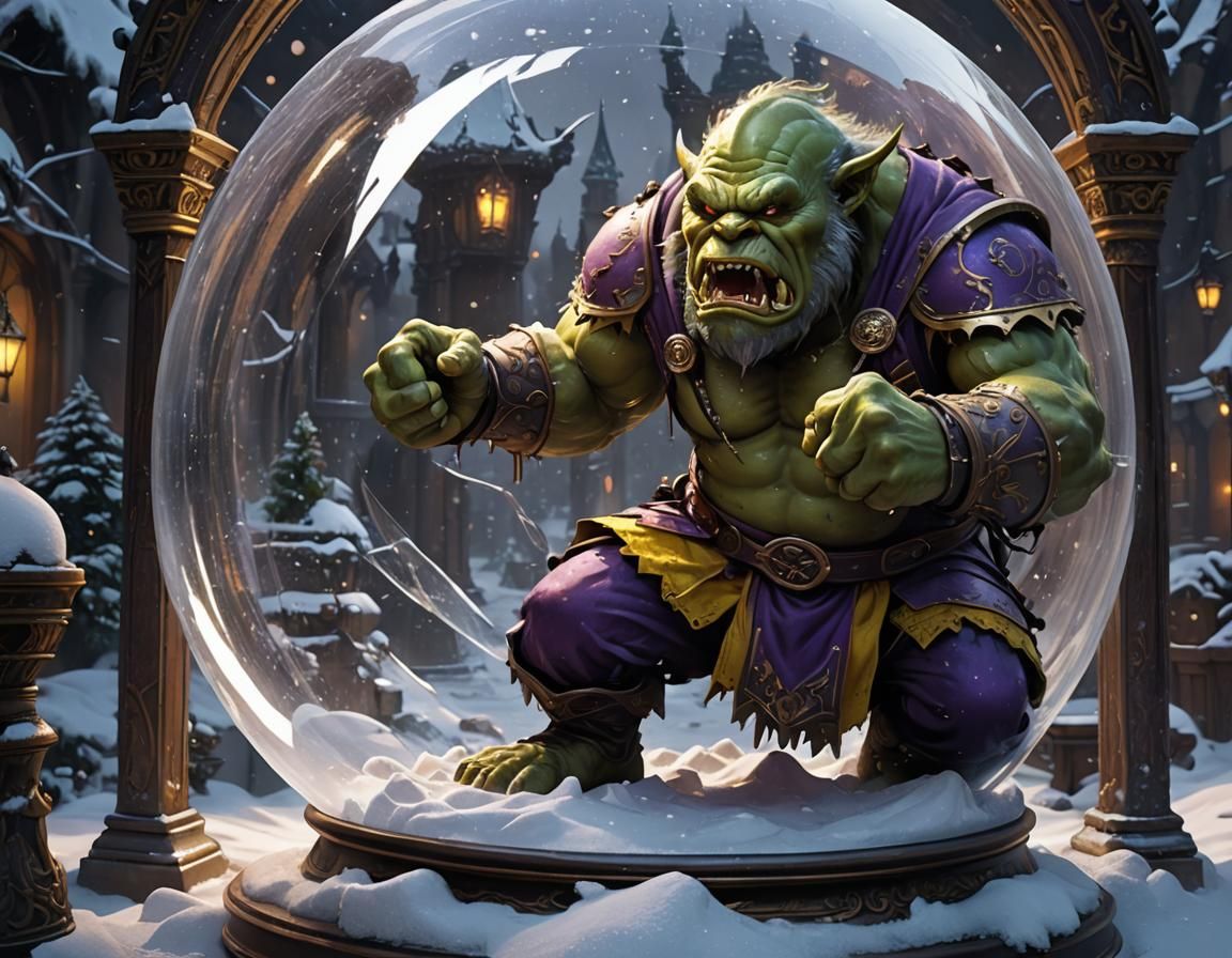 Ogre in snow globe - AI Generated Artwork - NightCafe Creator