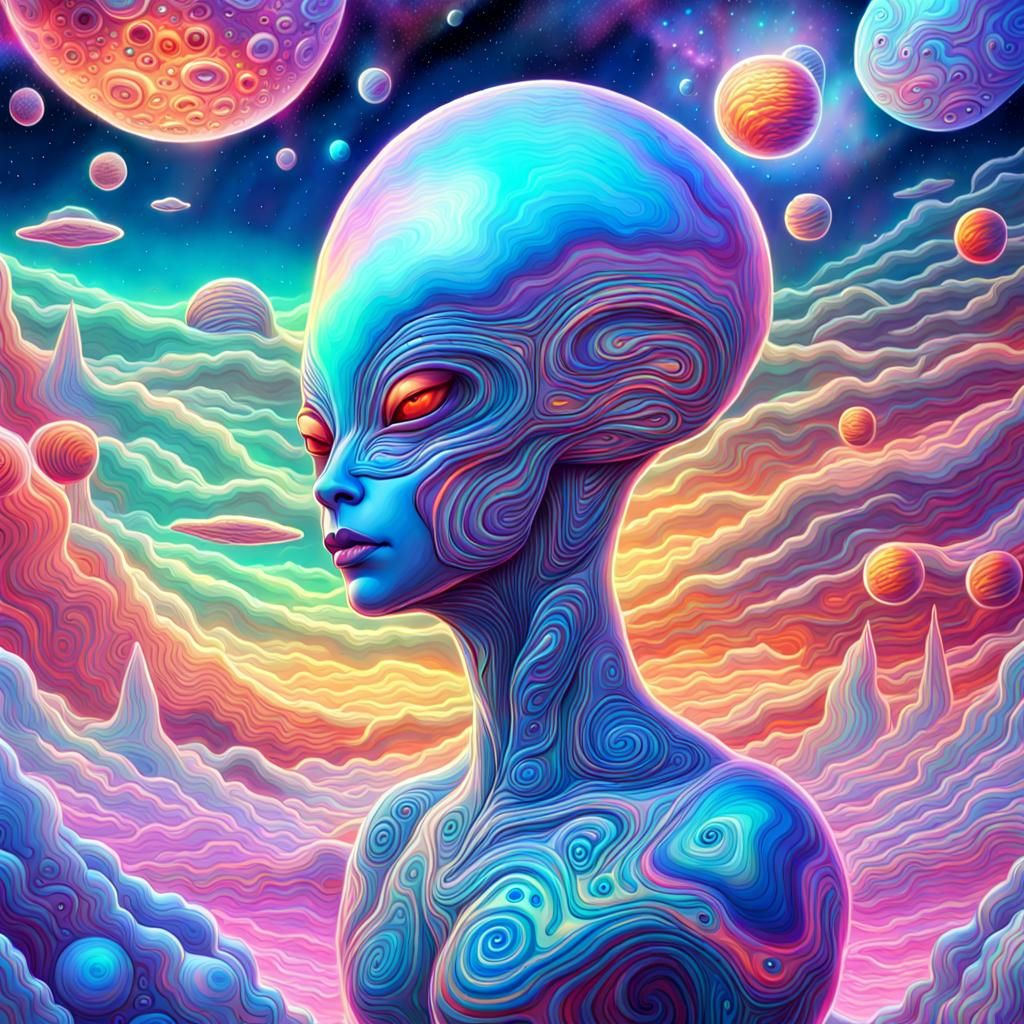 Holographic alien - AI Generated Artwork - NightCafe Creator