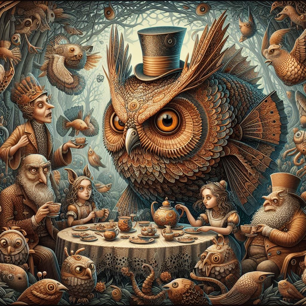 The Owlfish Who Came for Tea - AI Generated Artwork - NightCafe Creator