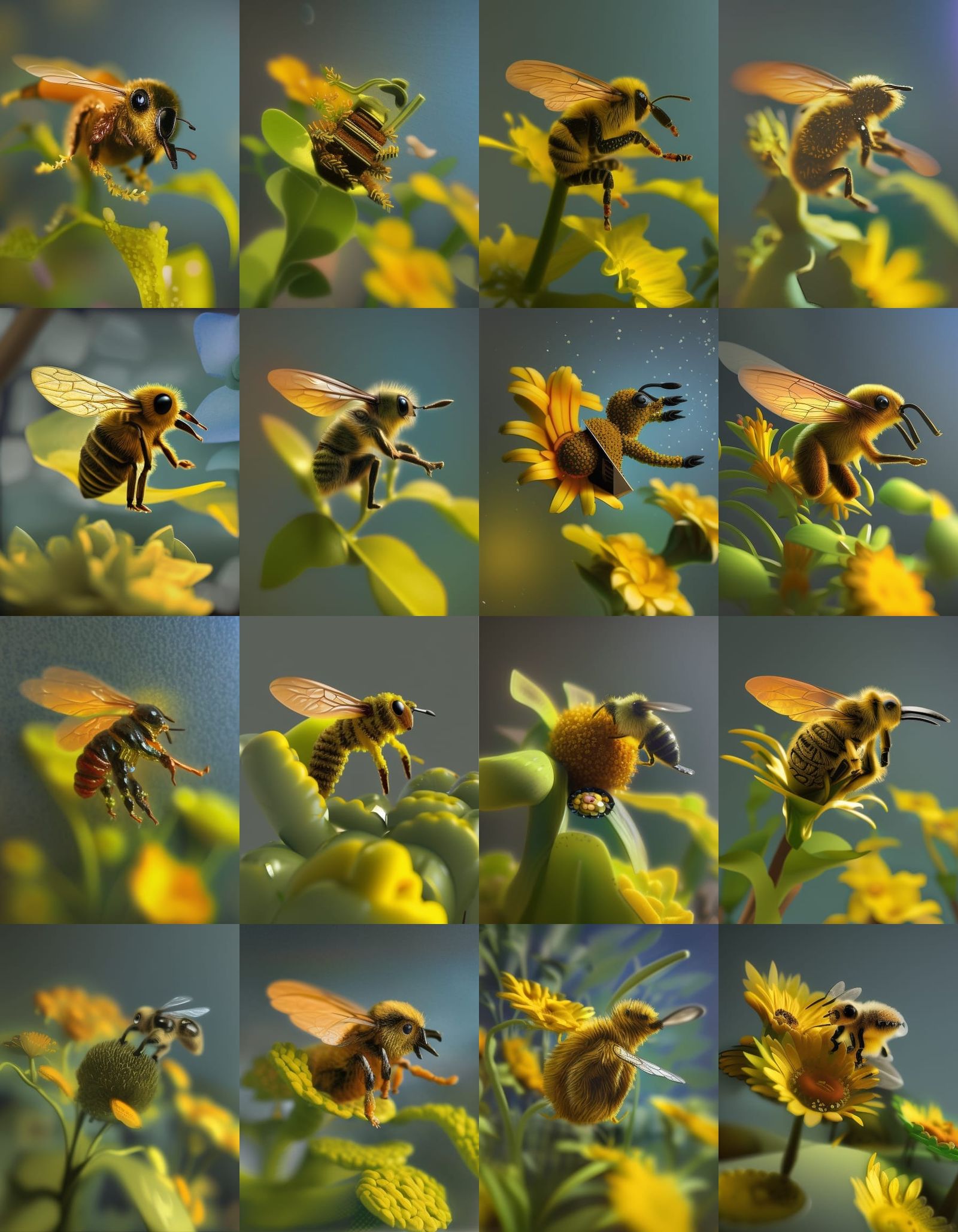 Tiny Bees - AI Generated Artwork - NightCafe Creator