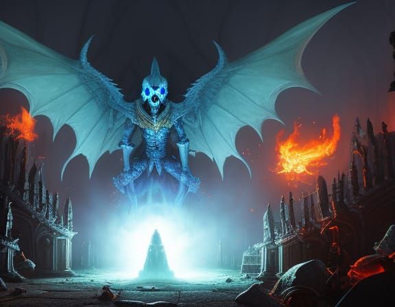 Blue Spectre in graveyard - AI Generated Artwork - NightCafe Creator