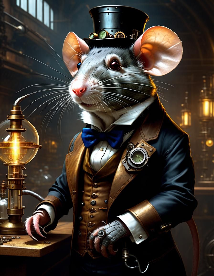 Steampunk rat - AI Generated Artwork - NightCafe Creator