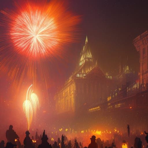 New Year’s Eve fireworks - AI Generated Artwork - NightCafe Creator