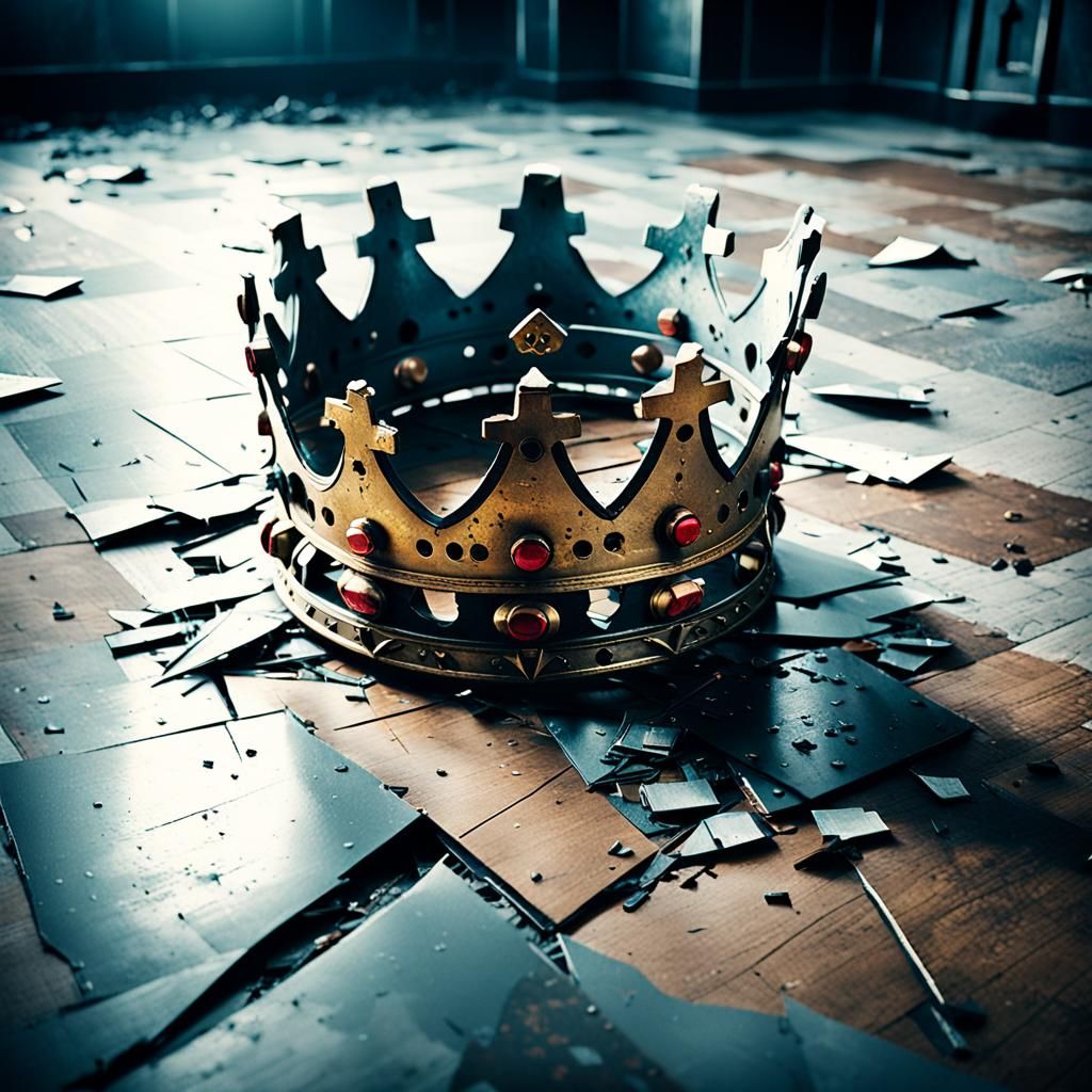 A broken crown on the floor - AI Generated Artwork - NightCafe Creator