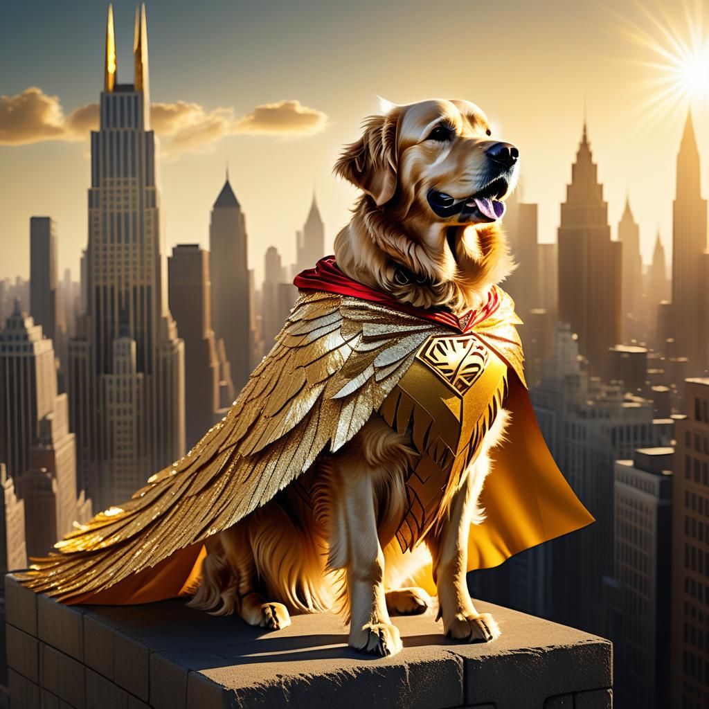A super hero golden retriever - AI Generated Artwork - NightCafe Creator