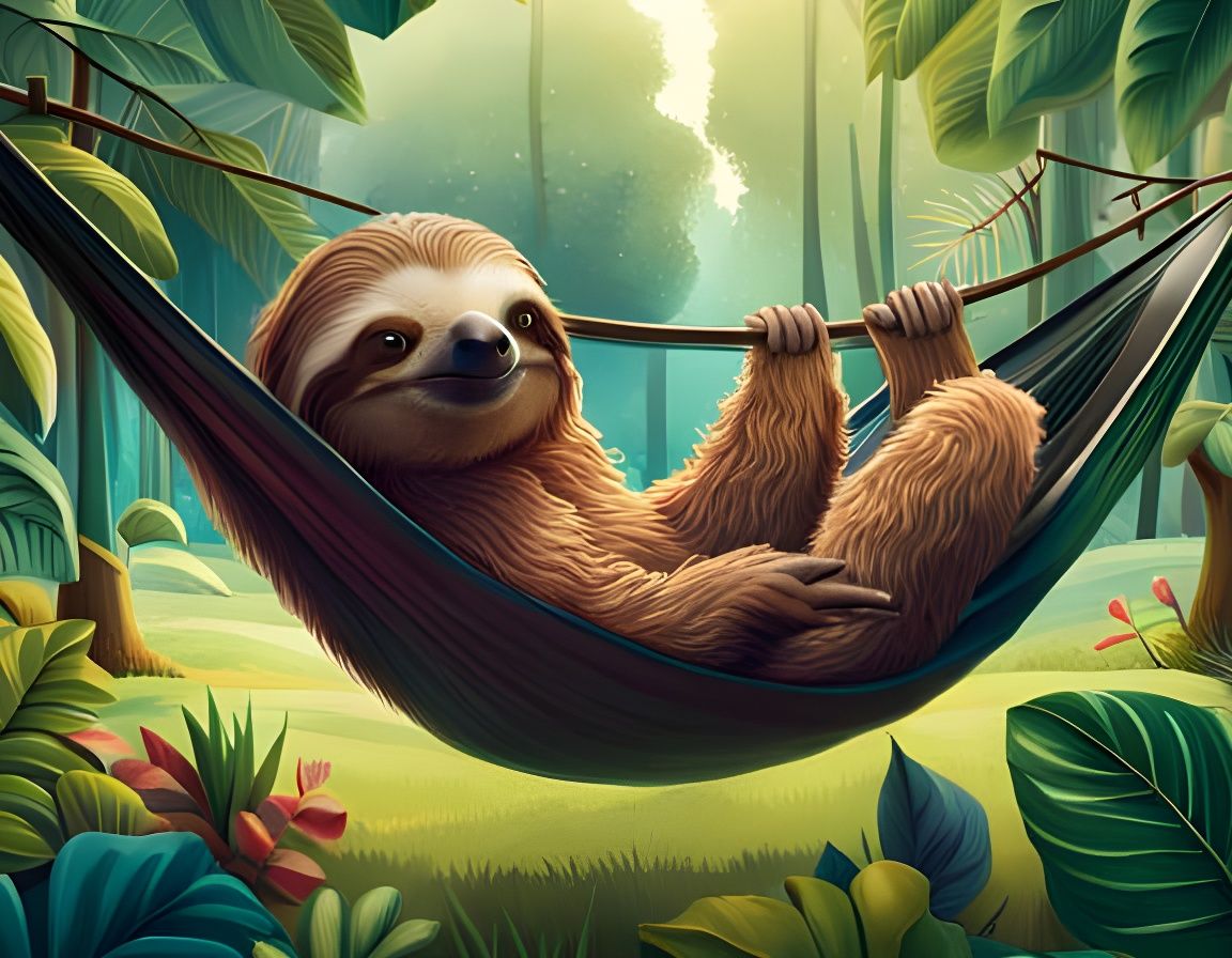 My pet Sloth relaxing in a hammock - AI Generated Artwork - NightCafe ...