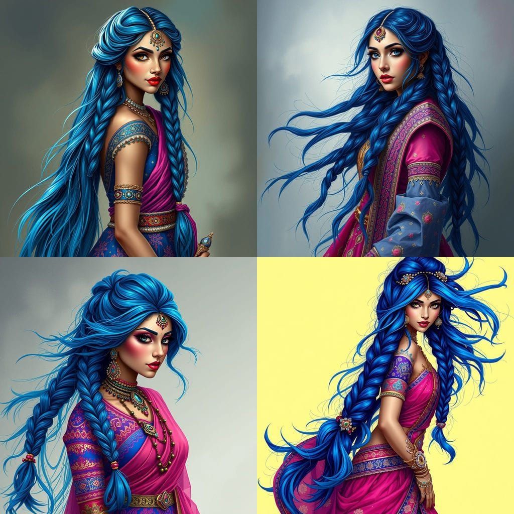 Enchanting Jinx in Traditional Indian Attire with ... - AI Art